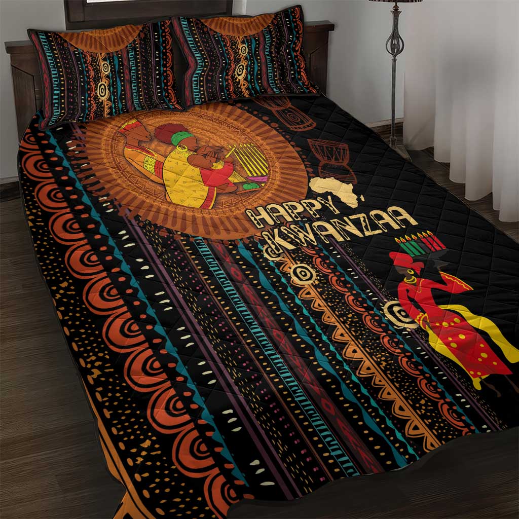 Happy Kwanzaa African Quilt Bed Set - Tribal Pattern by AfricanPride