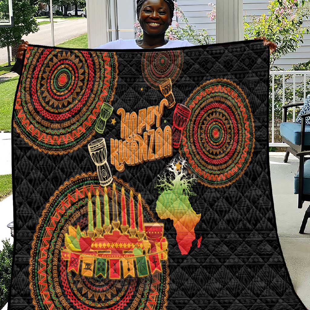 Kwanzaa Kinara Candles Quilt African Tribal Pattern by AfricanPride