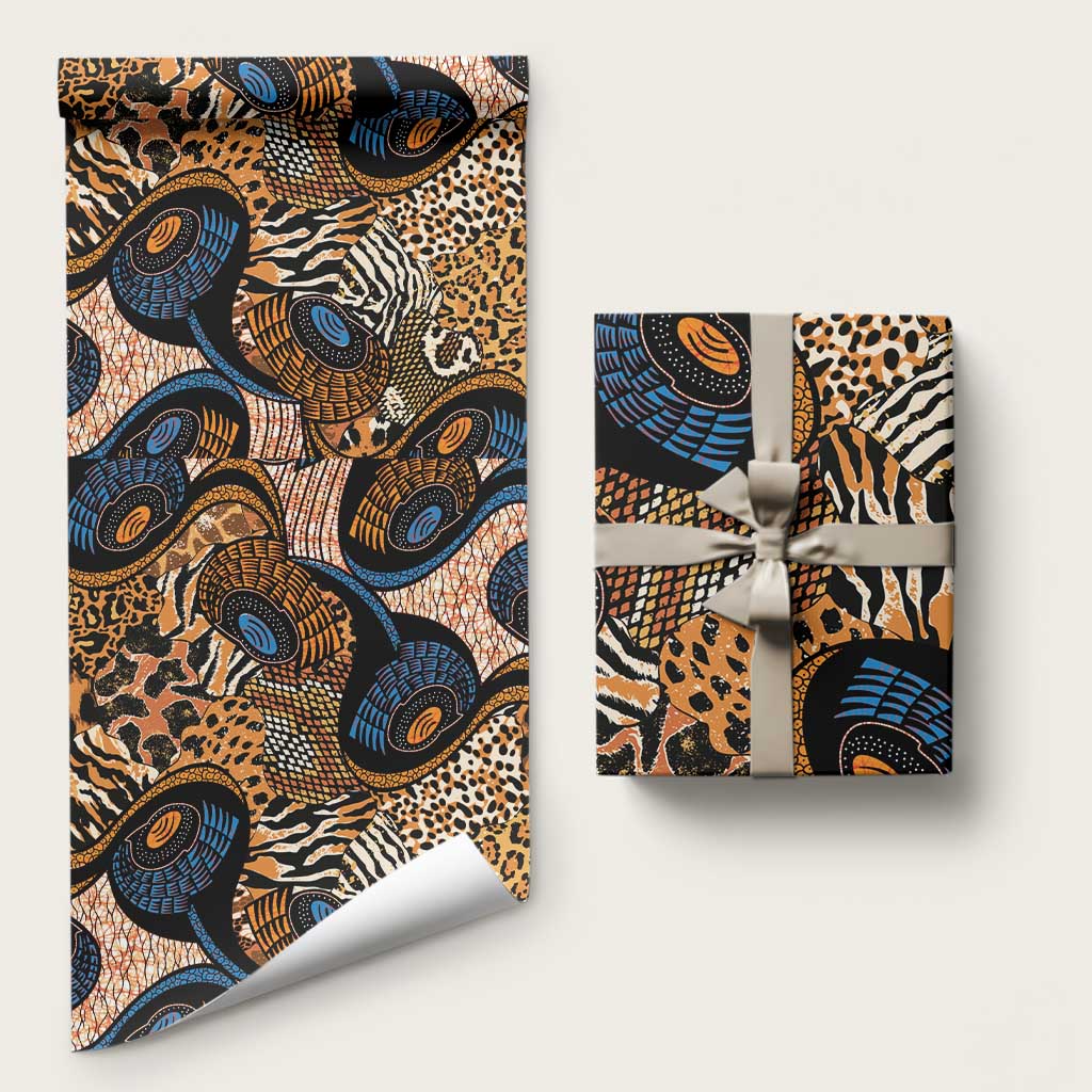 African Ankara Motifs Mixed Animal Skins Wrapping Paper by African Pride