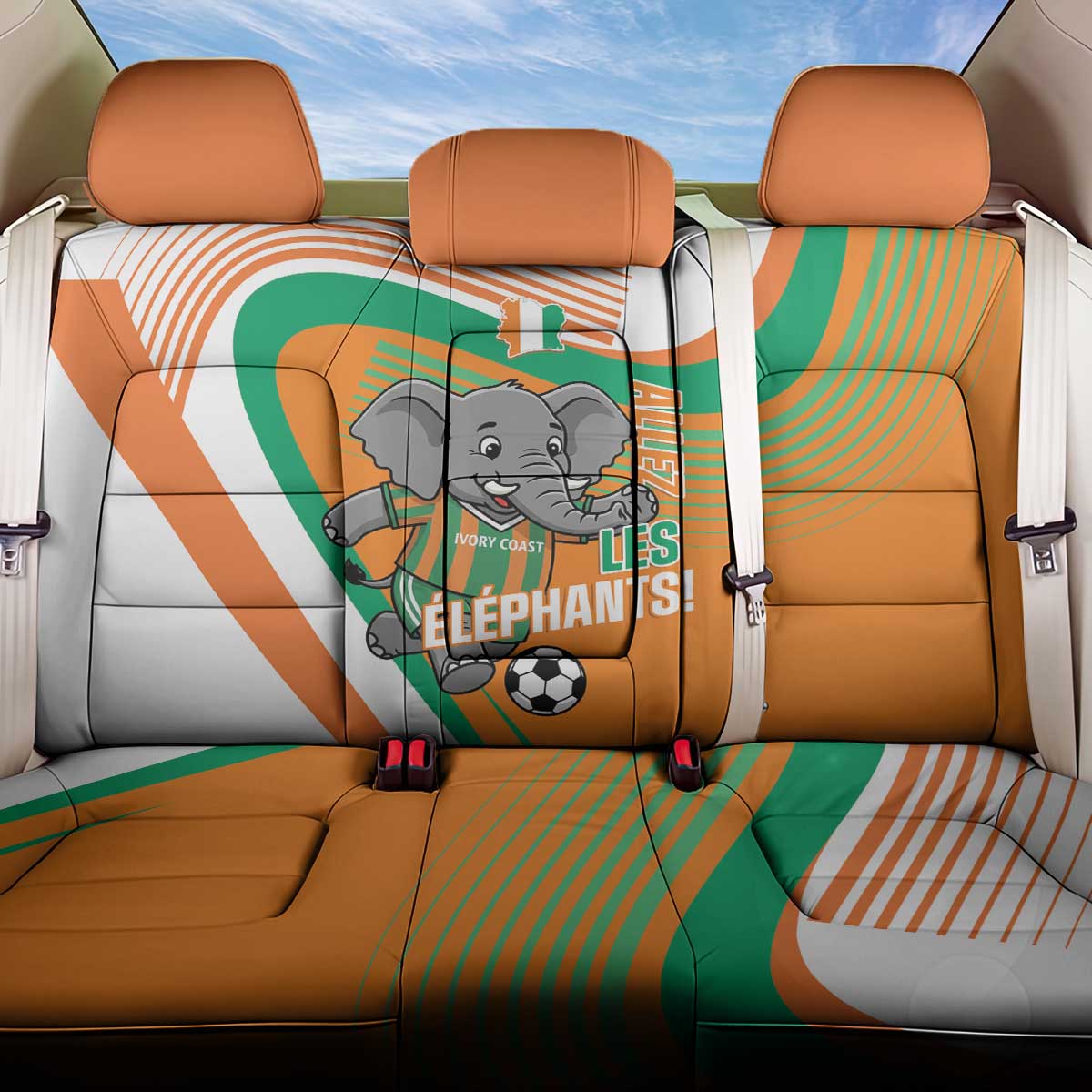 Ivory Coast Football Back Car Seat Cover 2026 Allez Les Elephants Cute