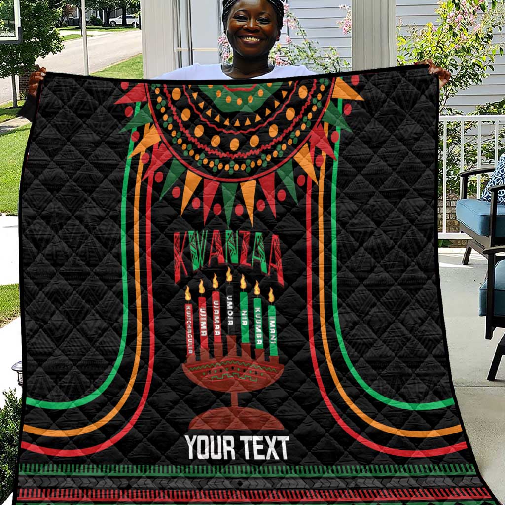 Personalized Afro-American Kwanzaa Quilt Kinara Candles African Pattern ...