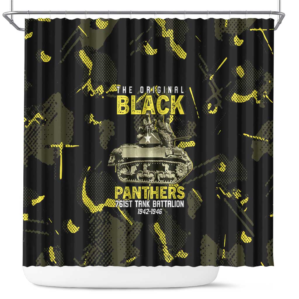 The Original Black Panthers 761st Tank Battalion Shower Curtain African ...
