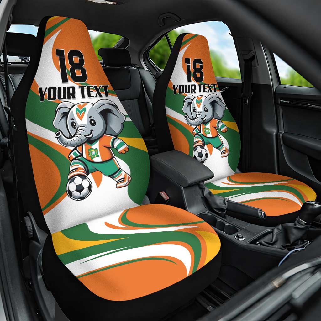 Custom Ivory Coast Football Car Seat Cover Les Elephants Mascot By