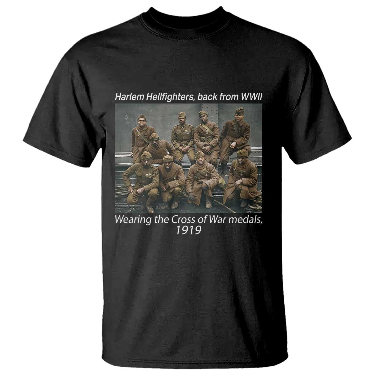 Harlem Hellfighters 1919 WWII Heroes T Shirt Cross of War Medal African ...