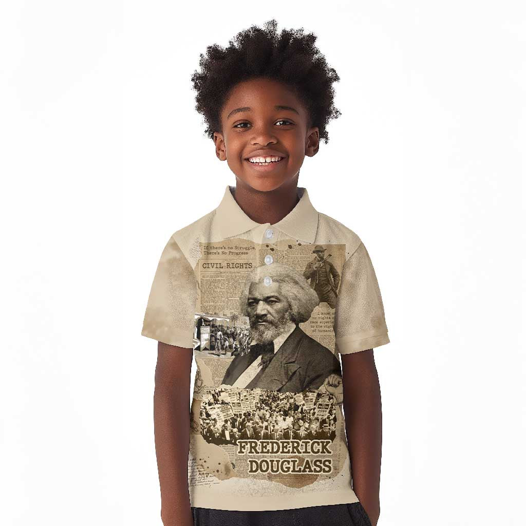 Frederick Douglass Kid Polo Shirt Sepia Newspaper Collage Civil Rights ...