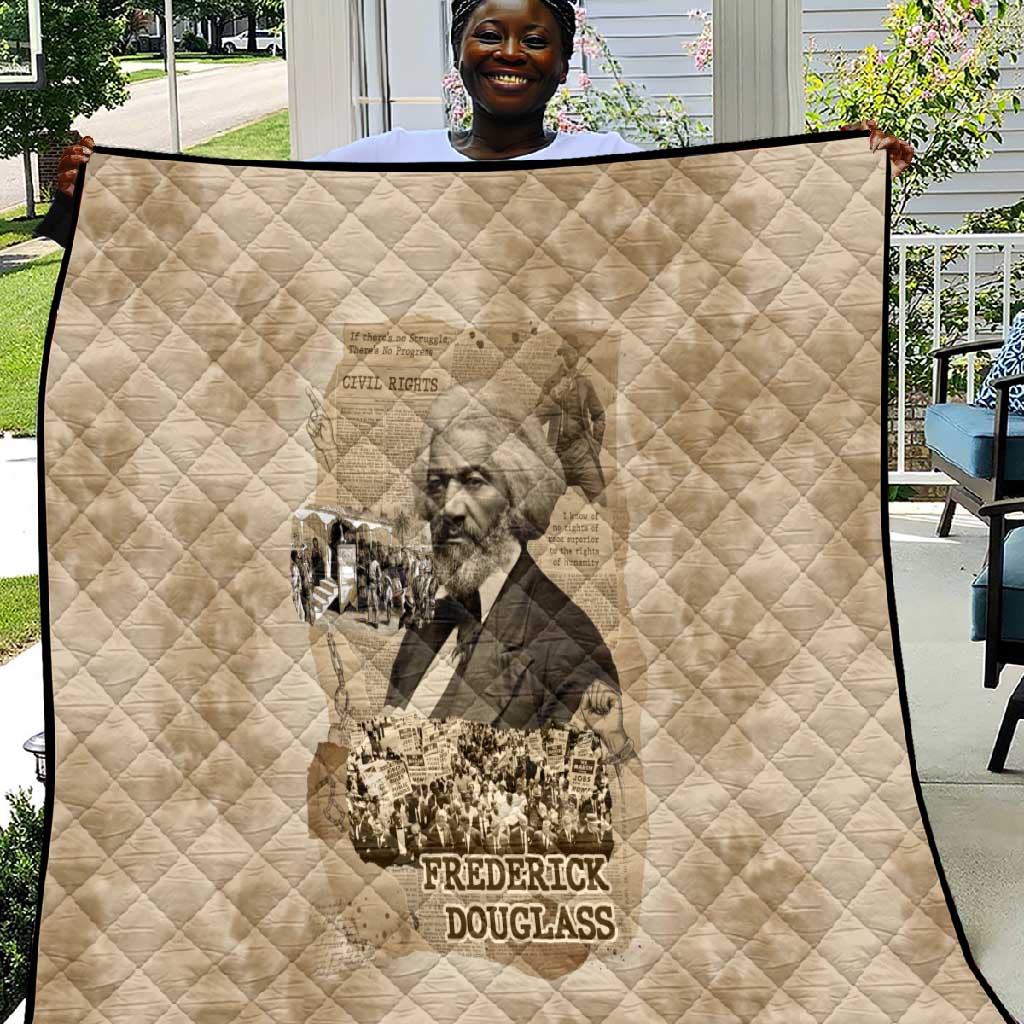 Frederick Douglass Quilt Sepia Newspaper Collage Civil Rights March ...