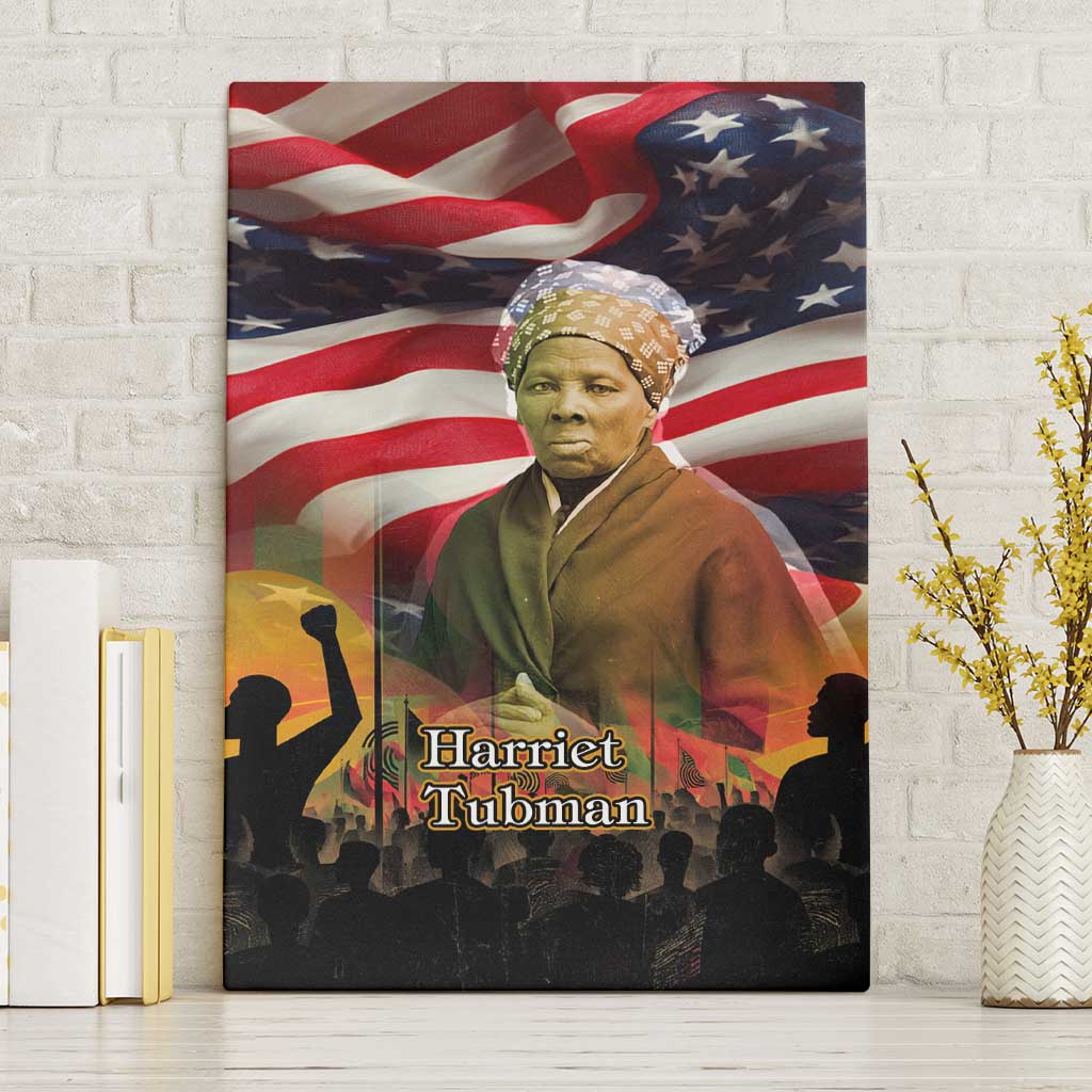 Harriet Tubman Canvas Wall Art American Flag Background Underground ...
