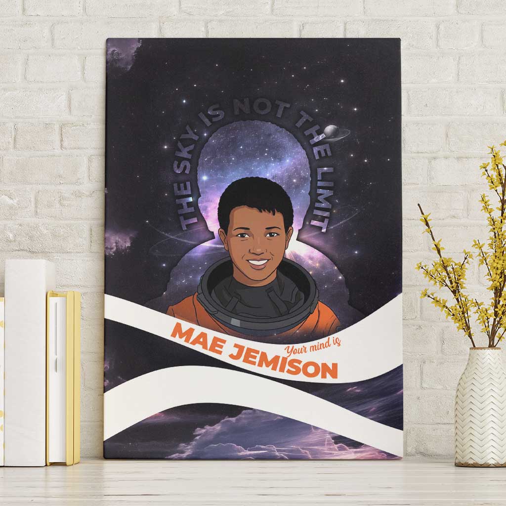 Mae Jemison Canvas Wall Art Cartoon Astronaut Portrait, The Sky Is Not ...