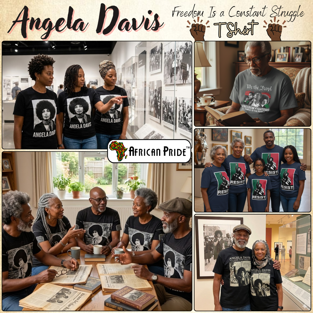 Angela Davis T Shirts - Premium African Heritage Apparel - African Pride
