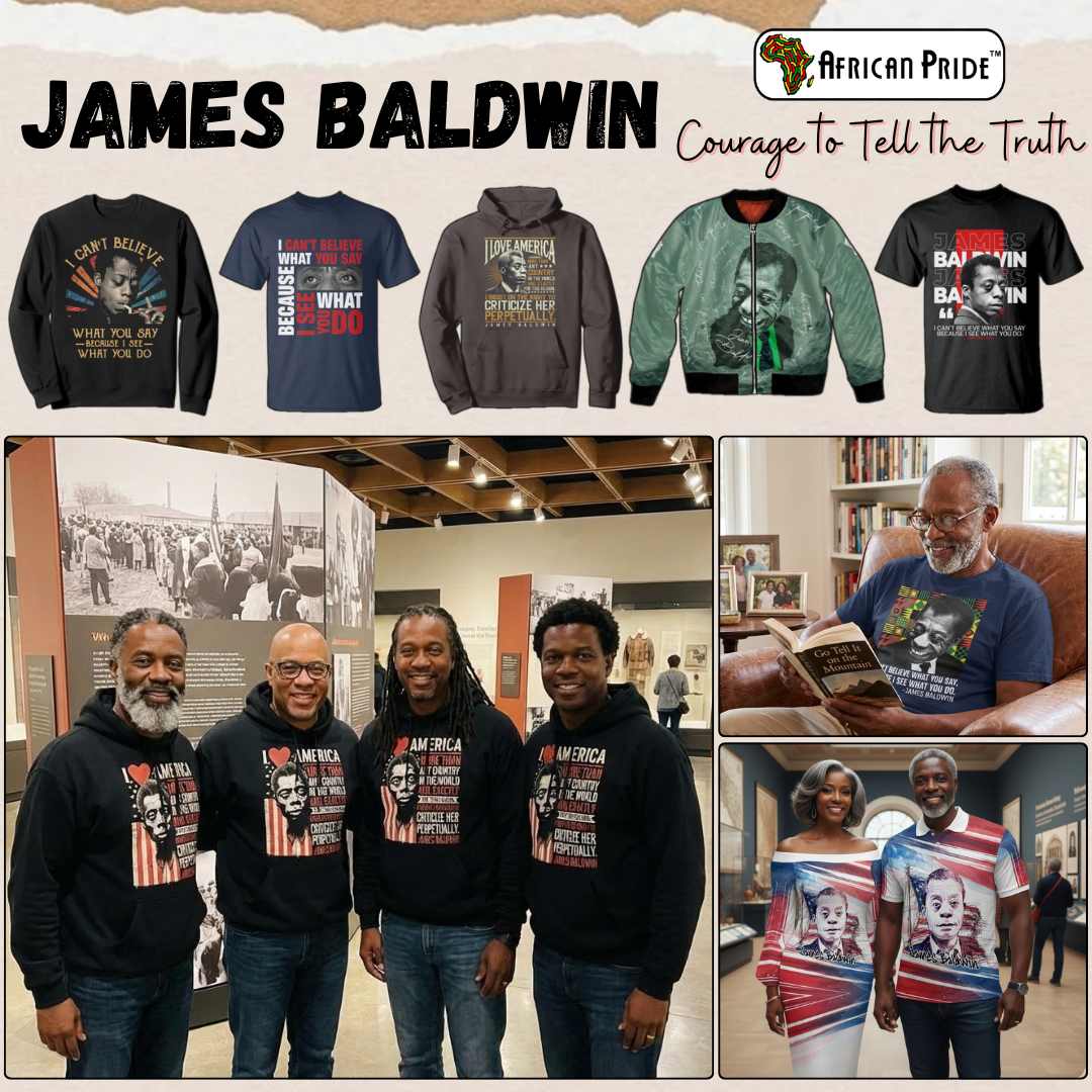 James Baldwin T Shirts & Apparel - Literary Icon Collection - African Pride