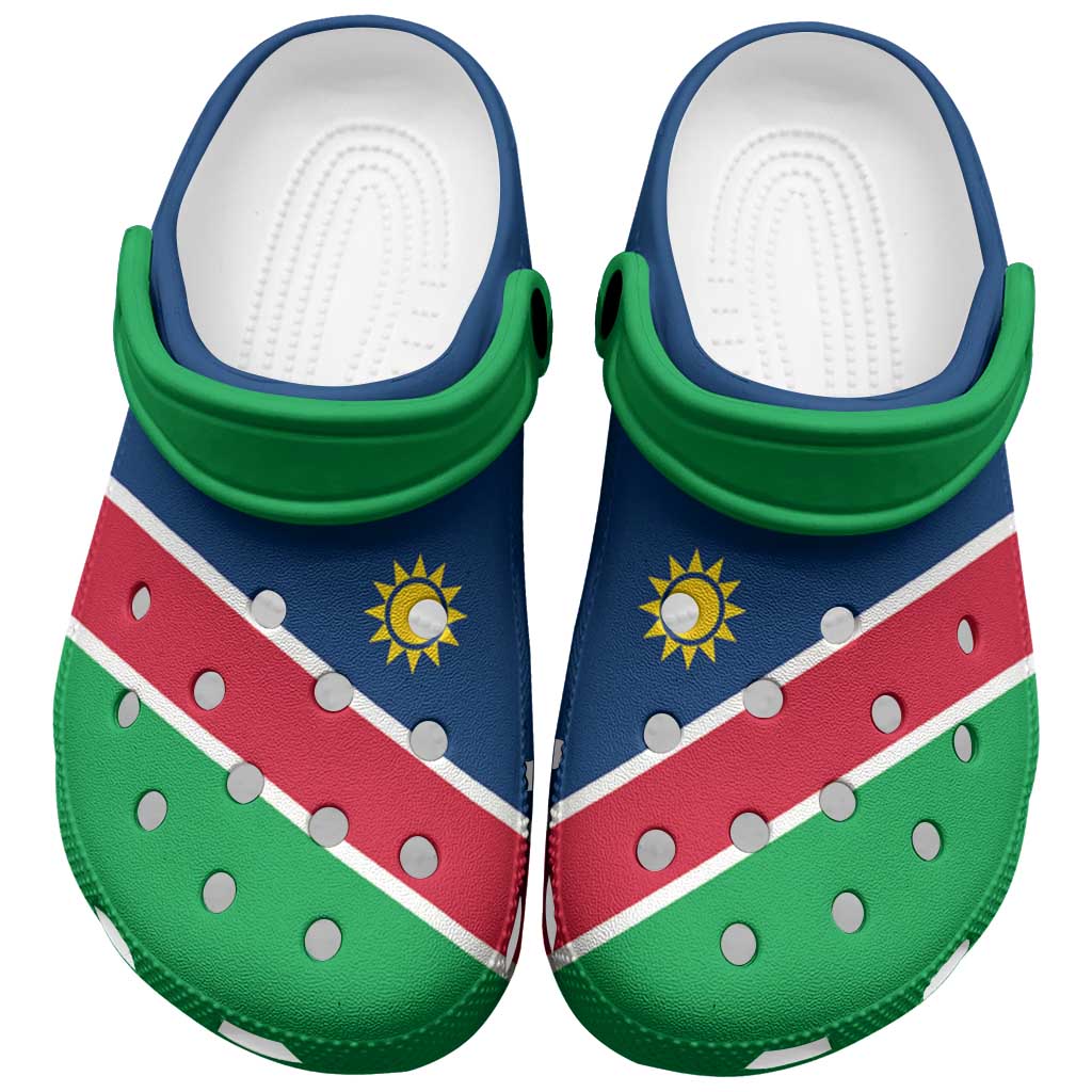 African Proud Namibia Flag Clogs Shoes by African Pride