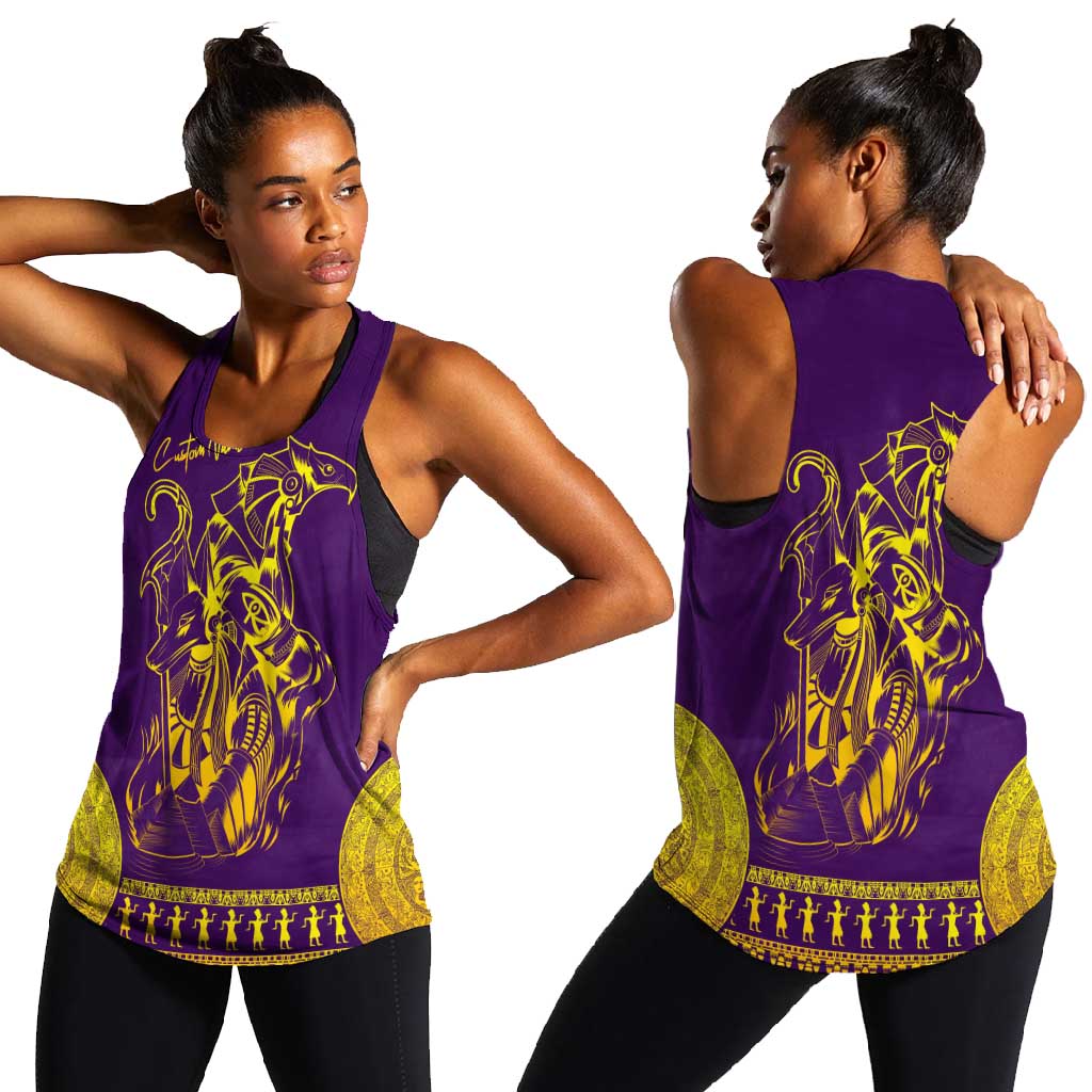 Anubis and Horus Women Racerback Tank Egyptian God Purple by AfricanPride