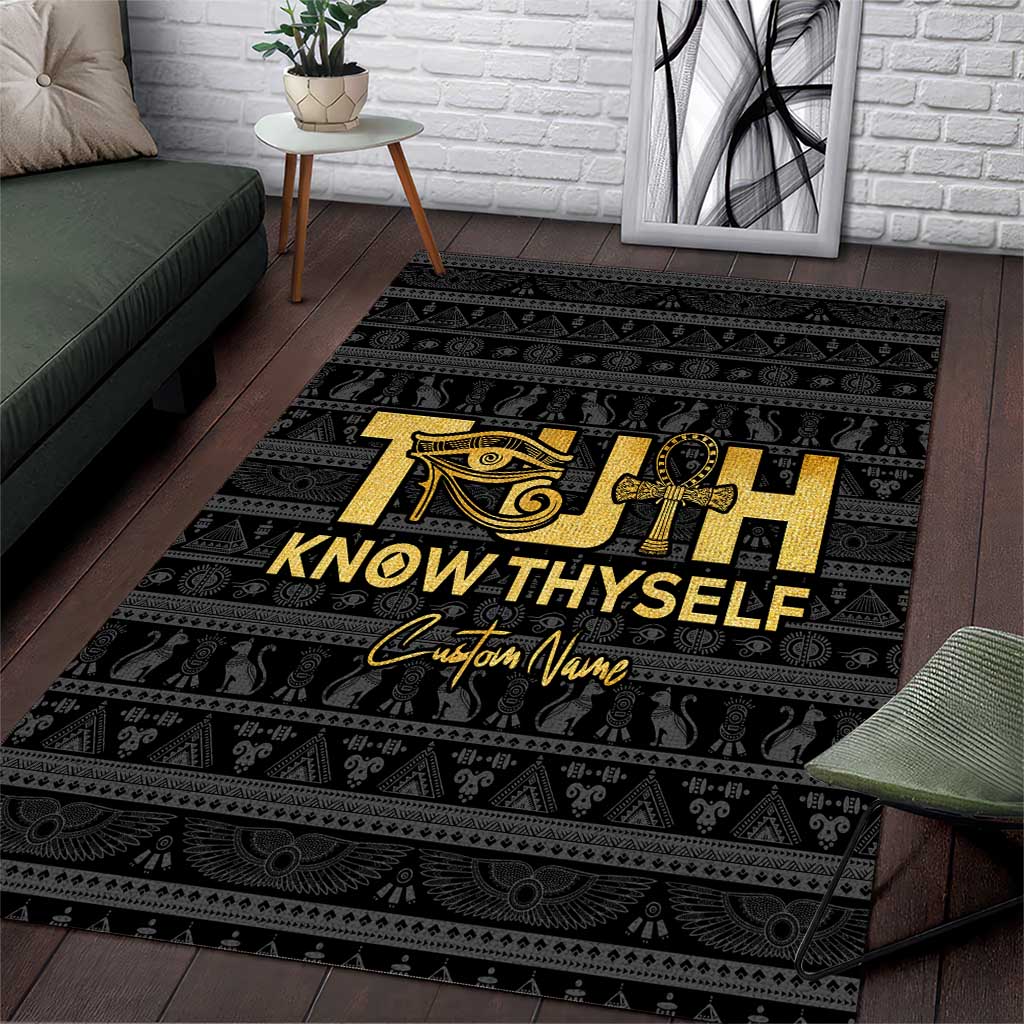 Personalized Truth Know Thyself Area Rug Eye of Horus and Ankh by ...