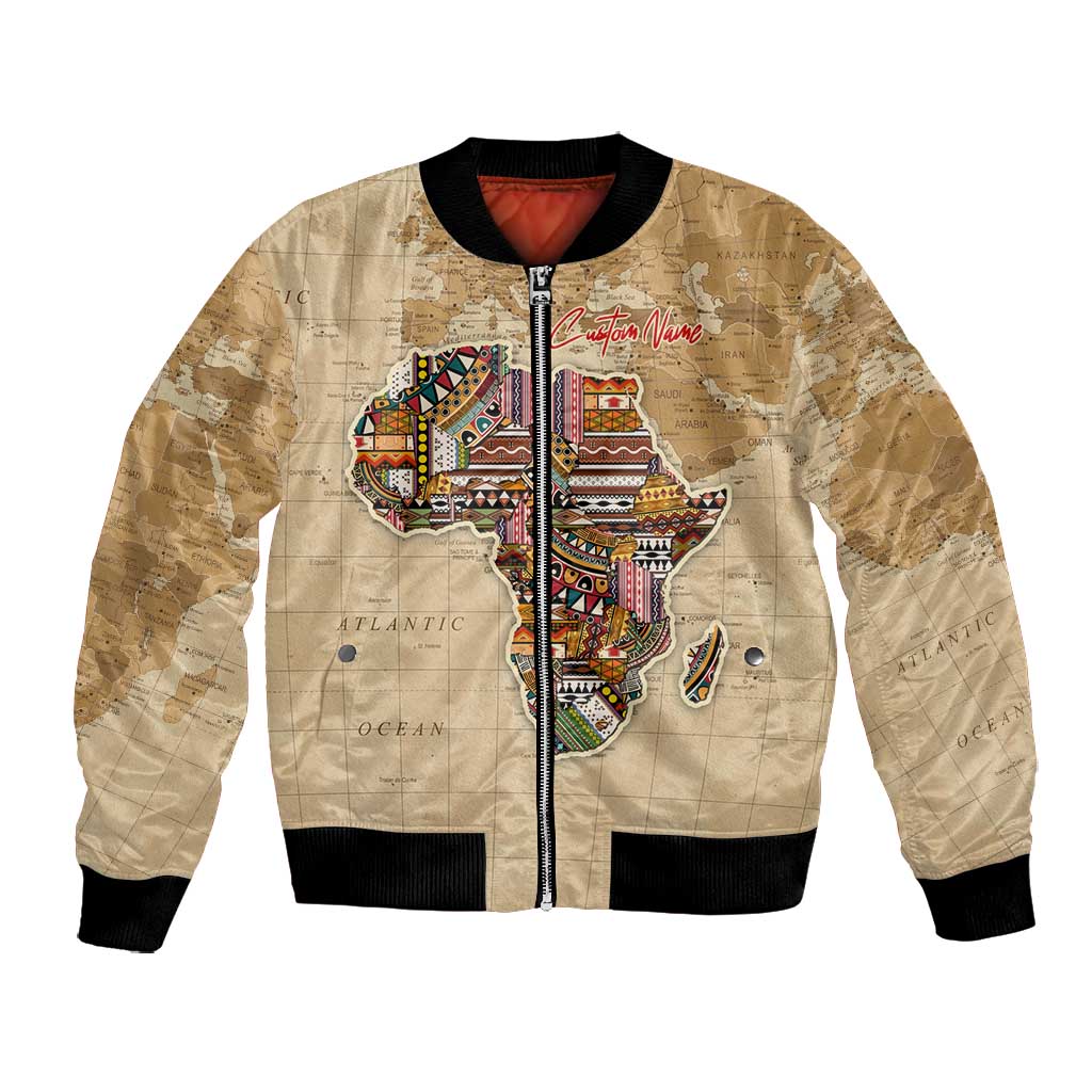 Personalized Africa On World Map Bomber Jacket by AfricanPride