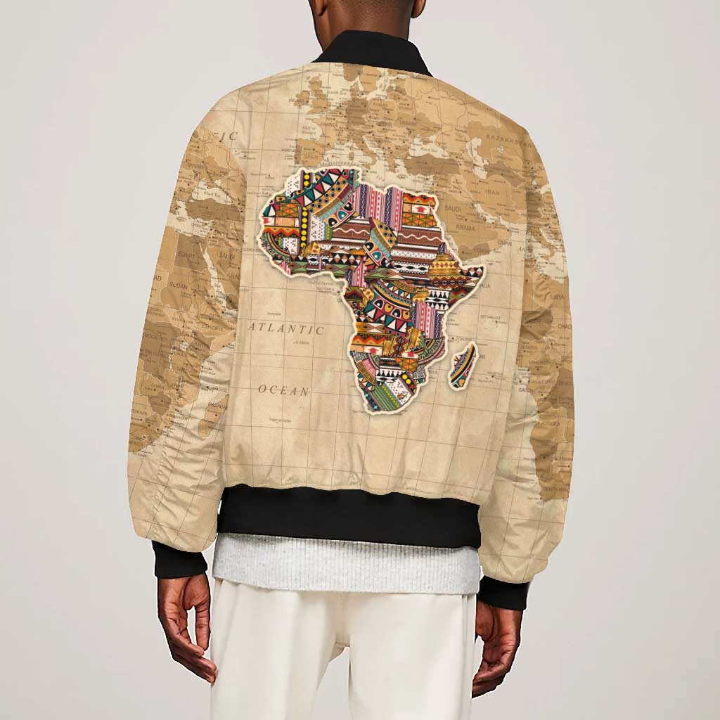 Personalized Africa On World Map Bomber Jacket by AfricanPride