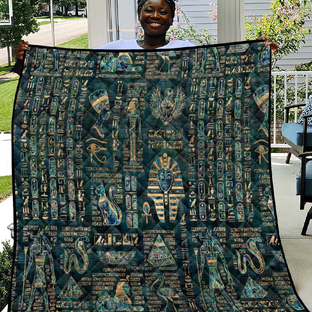 Egyptian Hieroglyphs And Deities Quilt by AfricanPride