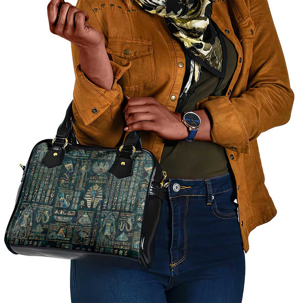Egyptian Hieroglyphs And Deities Shoulder Handbag by AfricanPride ...