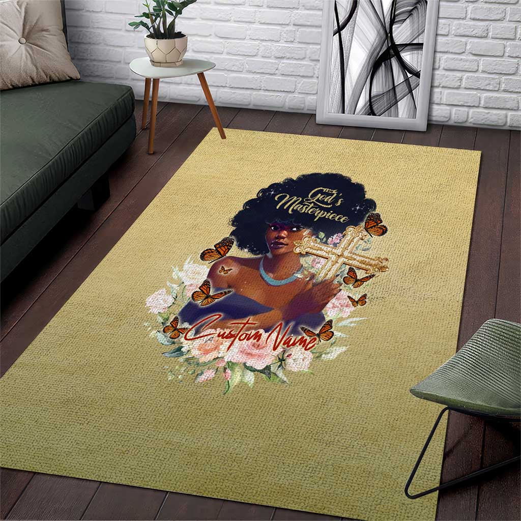Personalized I Am God's Masterpiece Area Rug African Women by AfricanPride