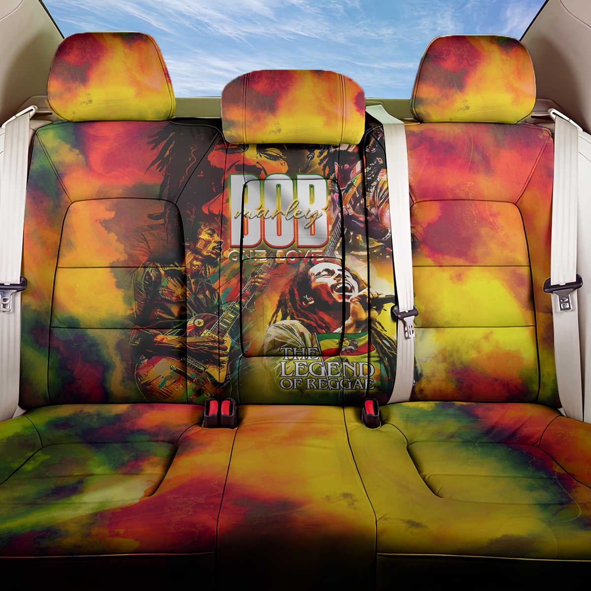 The Legend of Reggae One Love Back Car Seat Cover Bob Colorful Art by ...