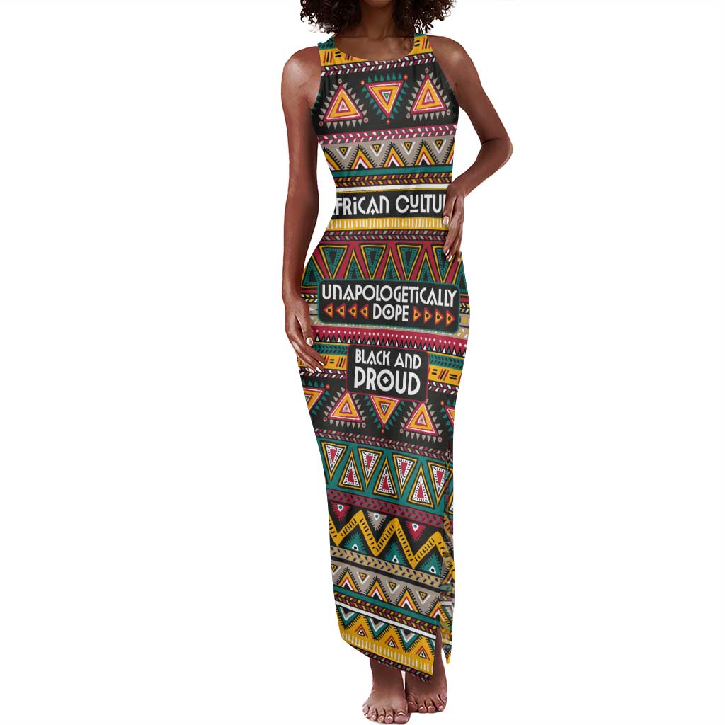 Colorful African Pattern Tank Maxi Dress by AfricanPride