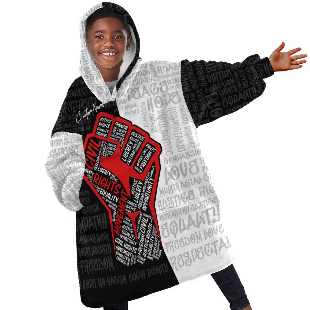 Personalized Civil Rights Movement Justice Fist Kid Wearable Blanket H