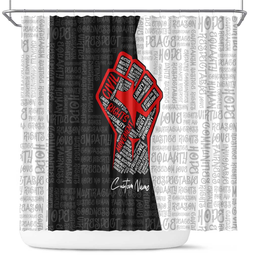 Personalized Civil Rights Movement Justice Fist Shower Curtain by ...
