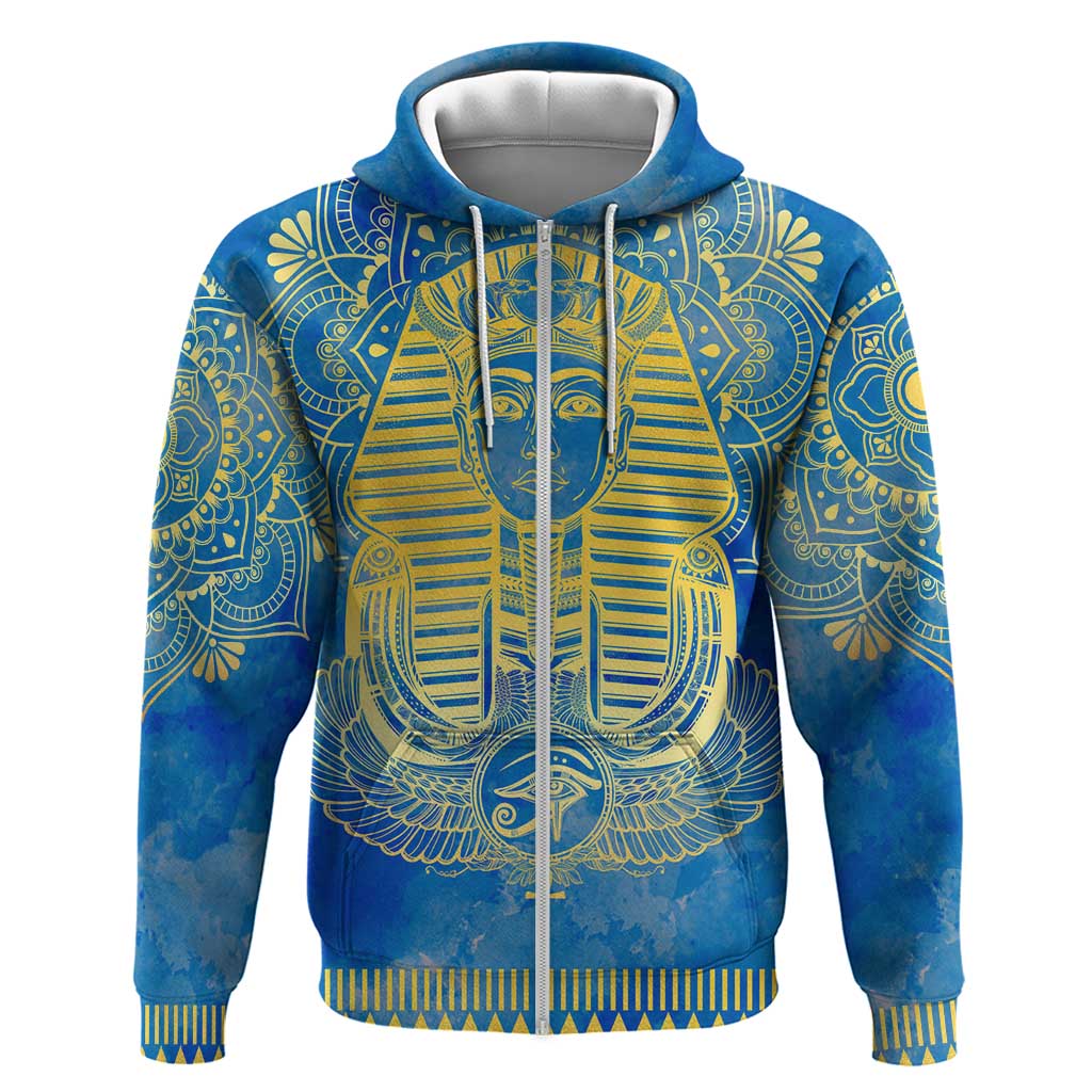 Personalized Egyptian Pharaoh Zip Hoodie with Mandala and Eye of Horus ...