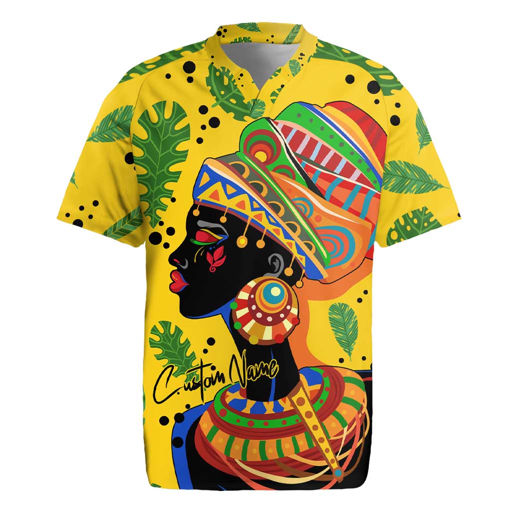 Personalized African Woman Rugby Jersey Tropical Style by AfricanPride