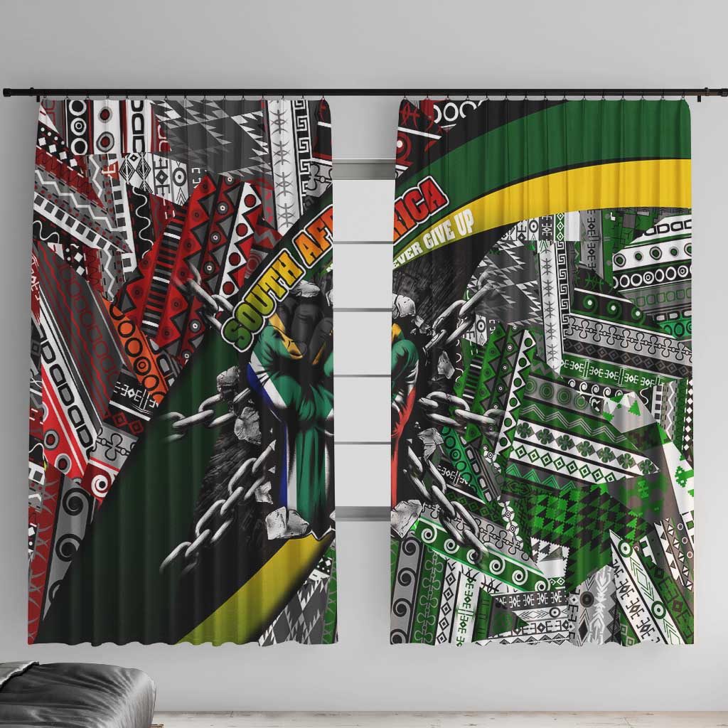 South Africa Fist of Freedom Window Curtain Never Give Up by AfricanPride
