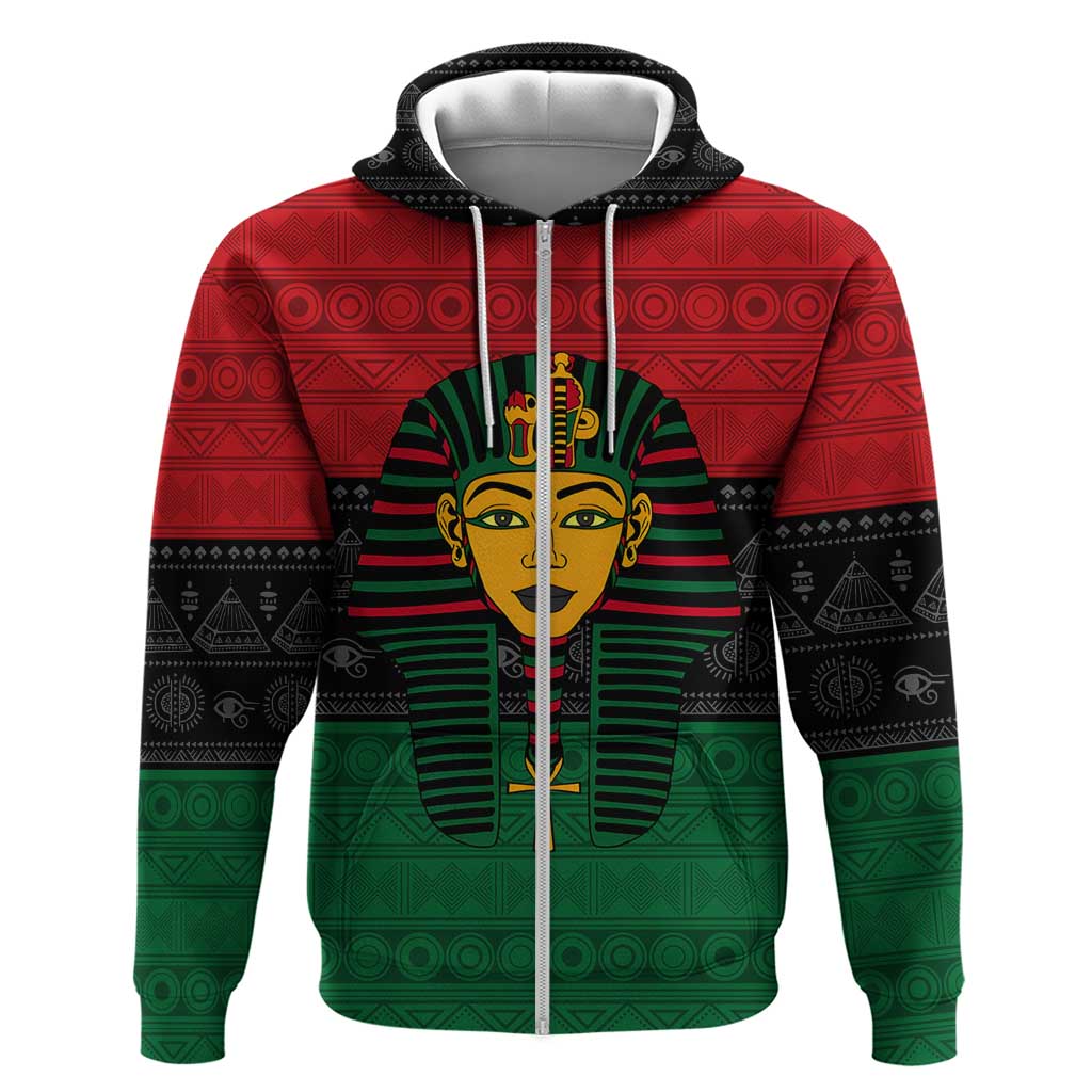 Personalized Ancient Egypt Zip Hoodie - Pharaoh in Pan-African Colors ...