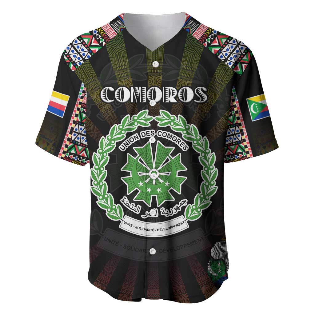 Personalized Comoros Roots Baseball Jersey African Pride in Fingerprint ...