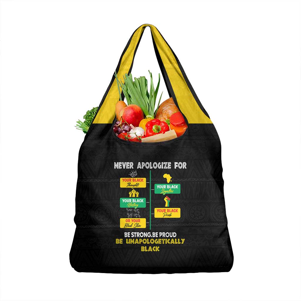 Never Apologize For Your Pride Grocery Bag African Black History by ...