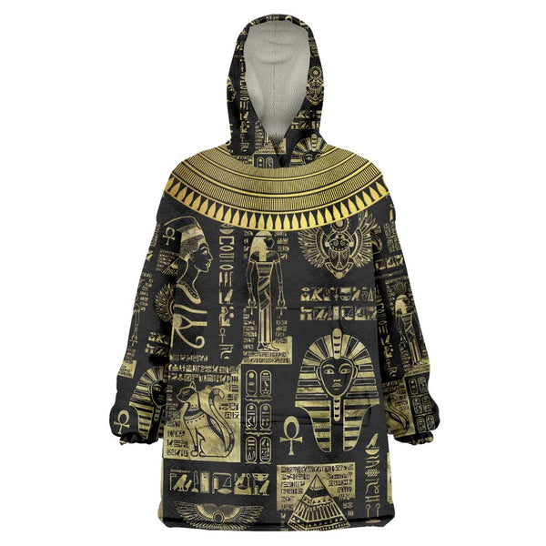 Egypt Pharaoh Wearable Blanket Hoodie Egyptian Hieroglyphs and Symbols ...
