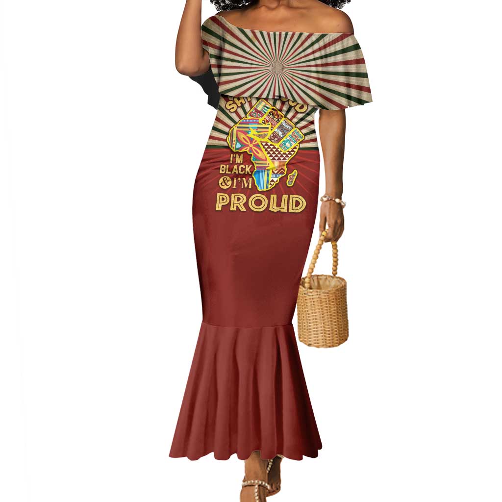 Proud African Mermaid Dress - Hand Up Africa Map Art by AfricanPride