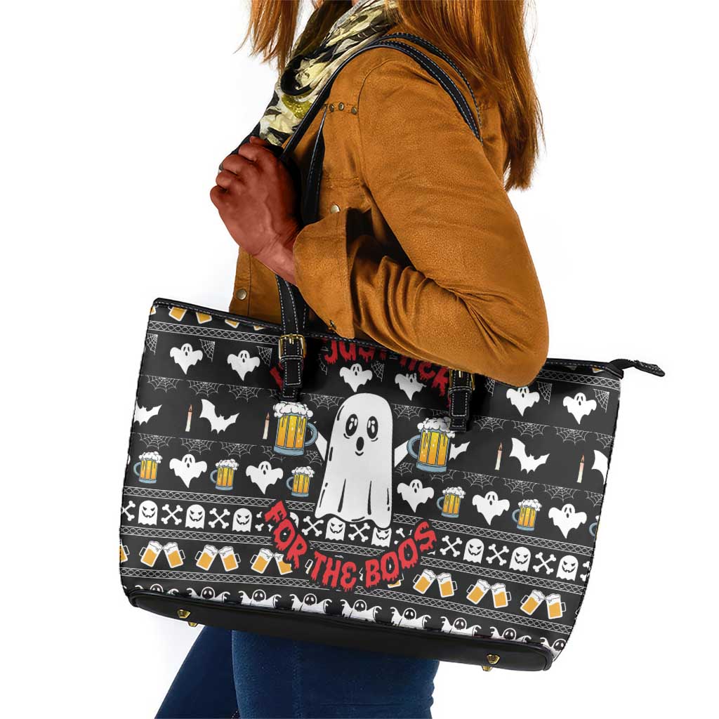 Christmas Africa Boo Beer Leather Tote Bag I'm Just Here For The Boss ...