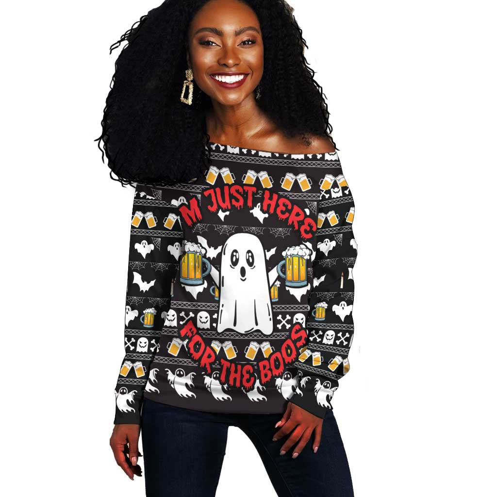 Christmas Africa Boo Beer Off Shoulder Sweater I'm Just Here For The ...