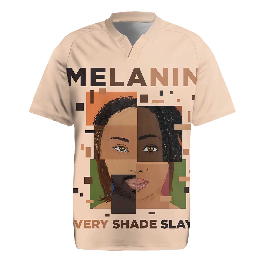 Melanin Every Shade Slays Rugby Jersey Afro Women by AfricanPride