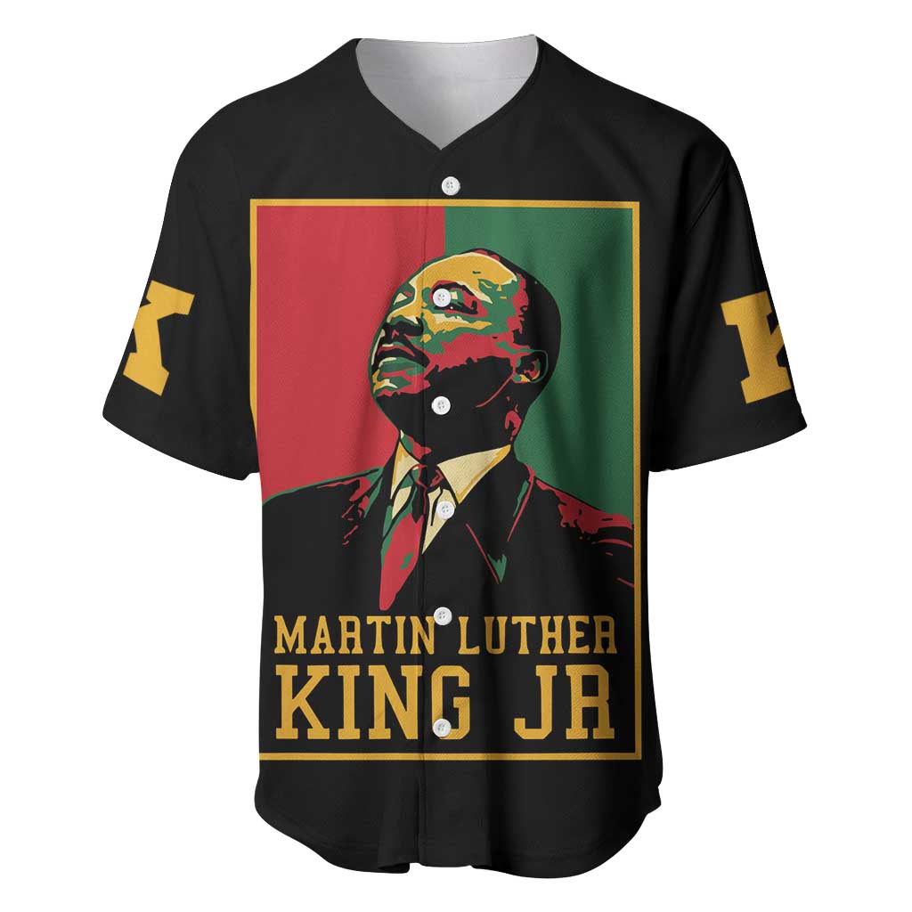 Martin Luther King Jr Baseball Jersey MLK Retro Style by AfricanPride