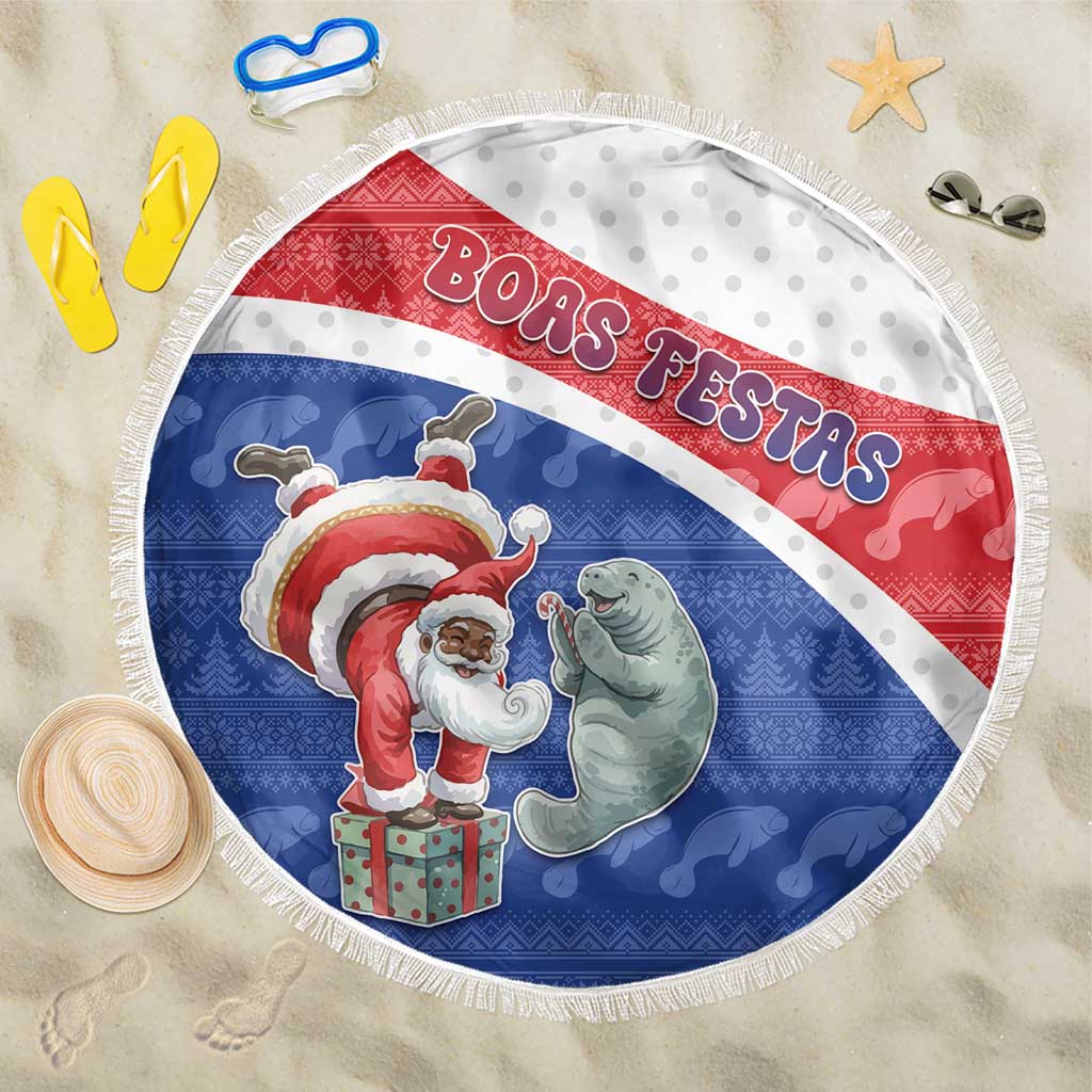 Cape Verde Christmas Beach Blanket Black Santa Clause With The Manatee ...