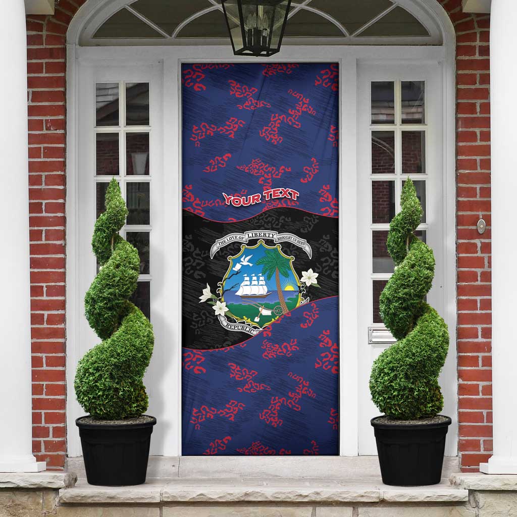 Personalized Liberia Door Cover Map With Pepper Flowers Scratch Texture ...