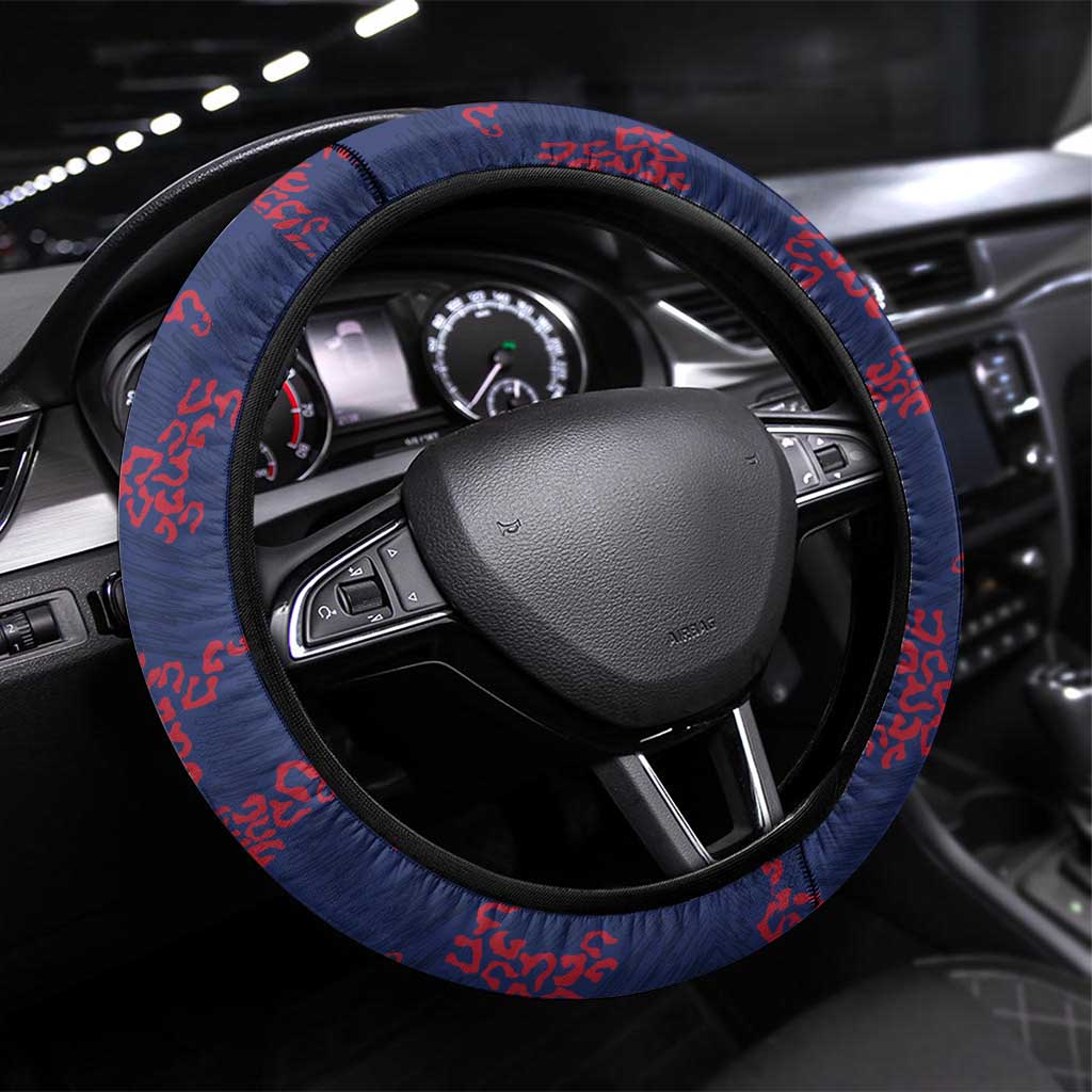 Liberia Steering Wheel Cover Map With Pepper Flowers Scratch Texture by ...