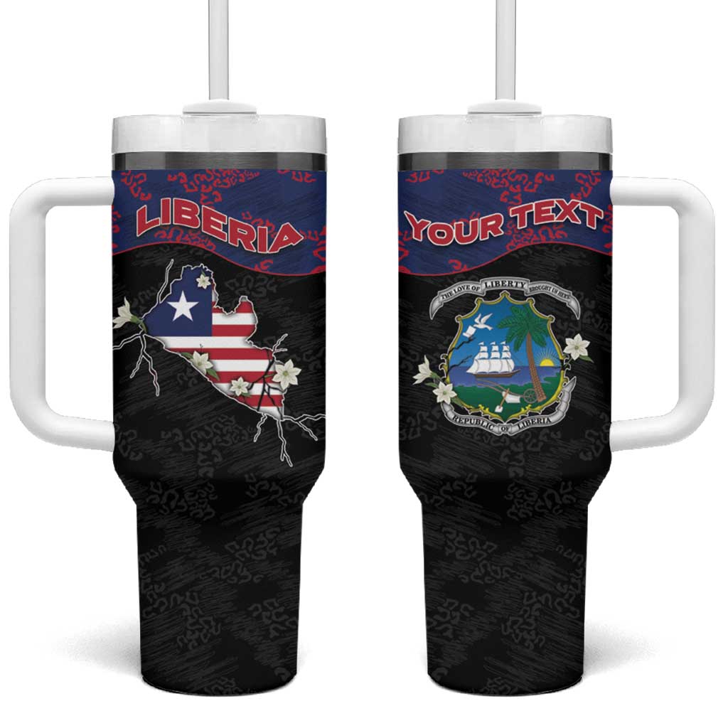 Personalized Liberia Tumbler With Handle Map With Pepper Flowers ...