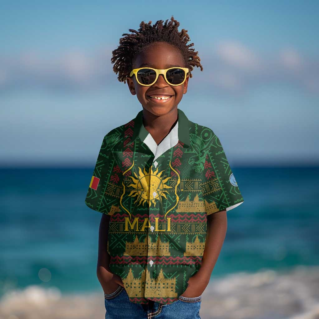 Mali Kid Hawaiian Shirt Golden Sun And Mosque Patterns Retro Style by ...
