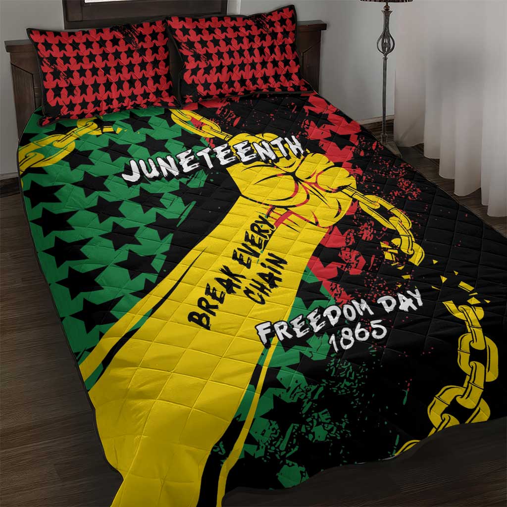 Juneteenth 1865 Quilt Bed Set Break Every Chain by African Pride
