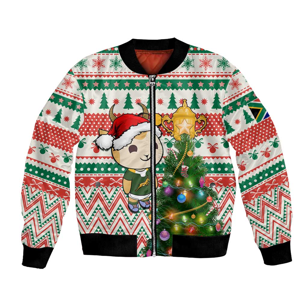 Personalized South Africa Rugby Christmas Bomber Jacket with Cute ...