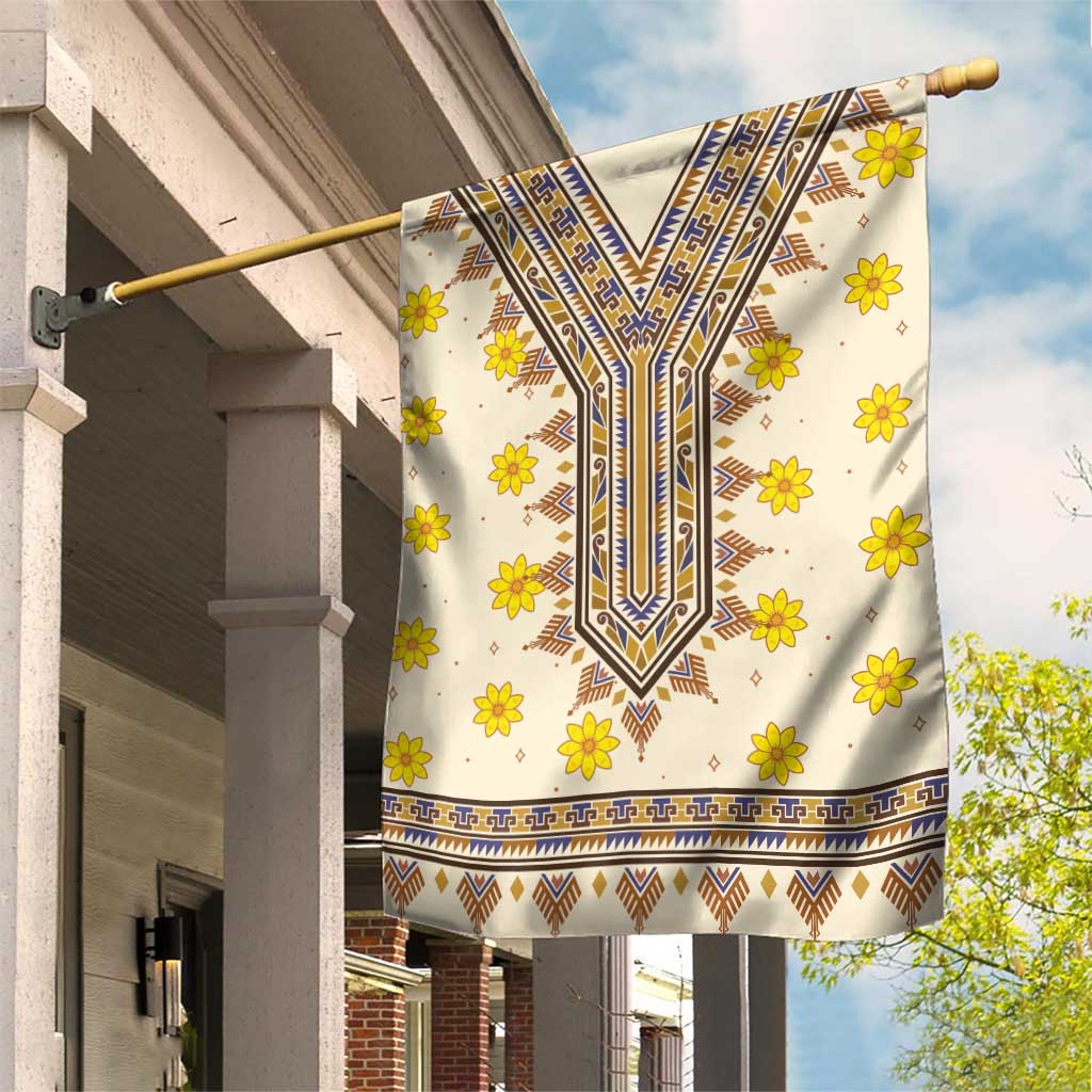Enkutatash Dashiki Adey Abeba Pattern Garden Flag by AfricanPride