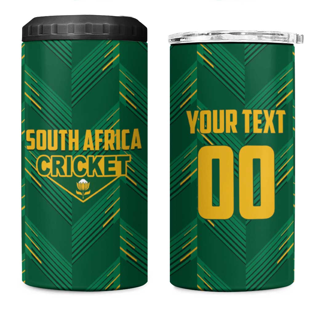 Custom South Africa Cricket 4 in 1 Can Cooler Tumbler SA Protea Woza ...