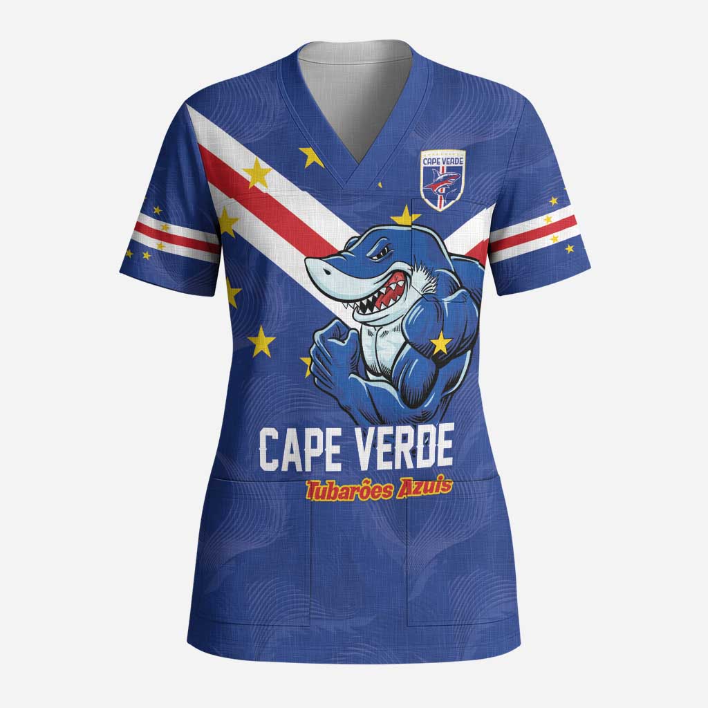 Custom Cape Verde Football Scrub Top Tubaroes Azuis Make History by ...