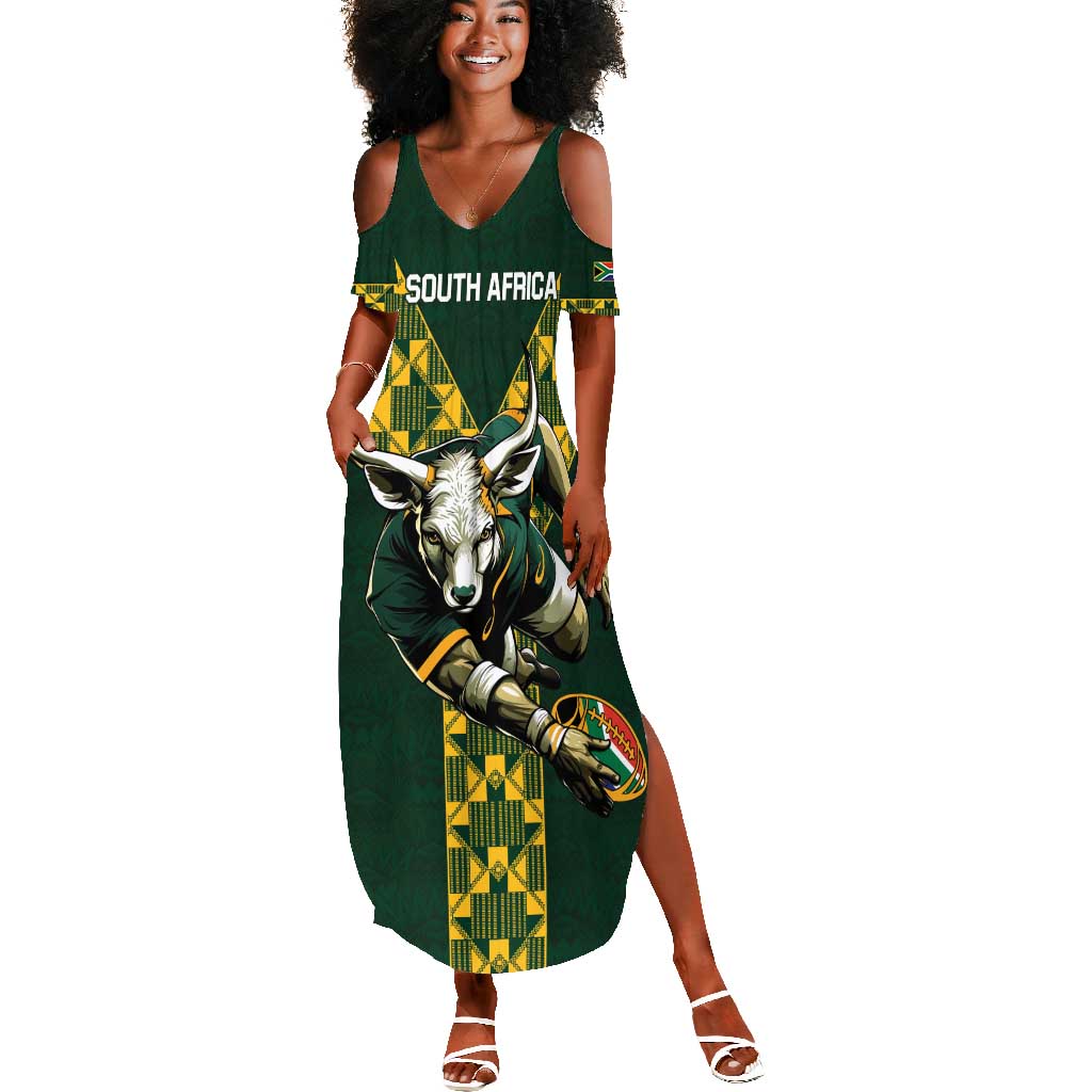 Custom South Africa 2024 Rugby Summer Maxi Dress Go Springboks Protea ...