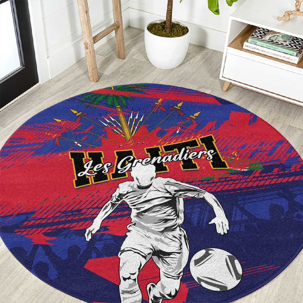 Ekip Foutbol Ayiti 2026 Round Carpet Haiti Grenadye Alaso by African Pride